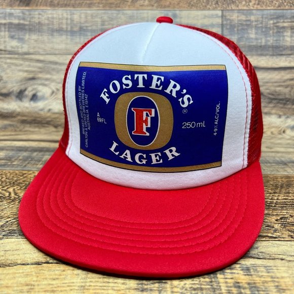 Unbranded | Accessories | Vintage Fosters Mens Trucker Hat Red Snapback ...
